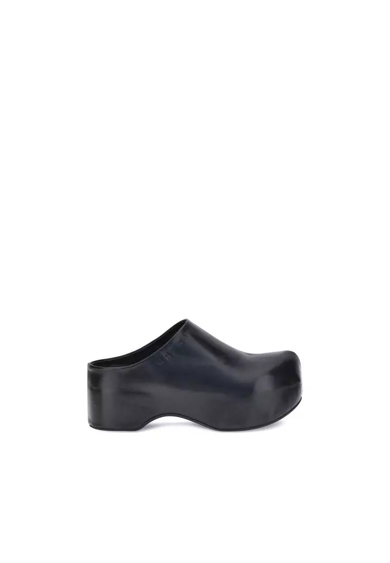 Buy MARNI Leather Platform Wedge Slip-On Sabots 2025 Online | ZALORA ...