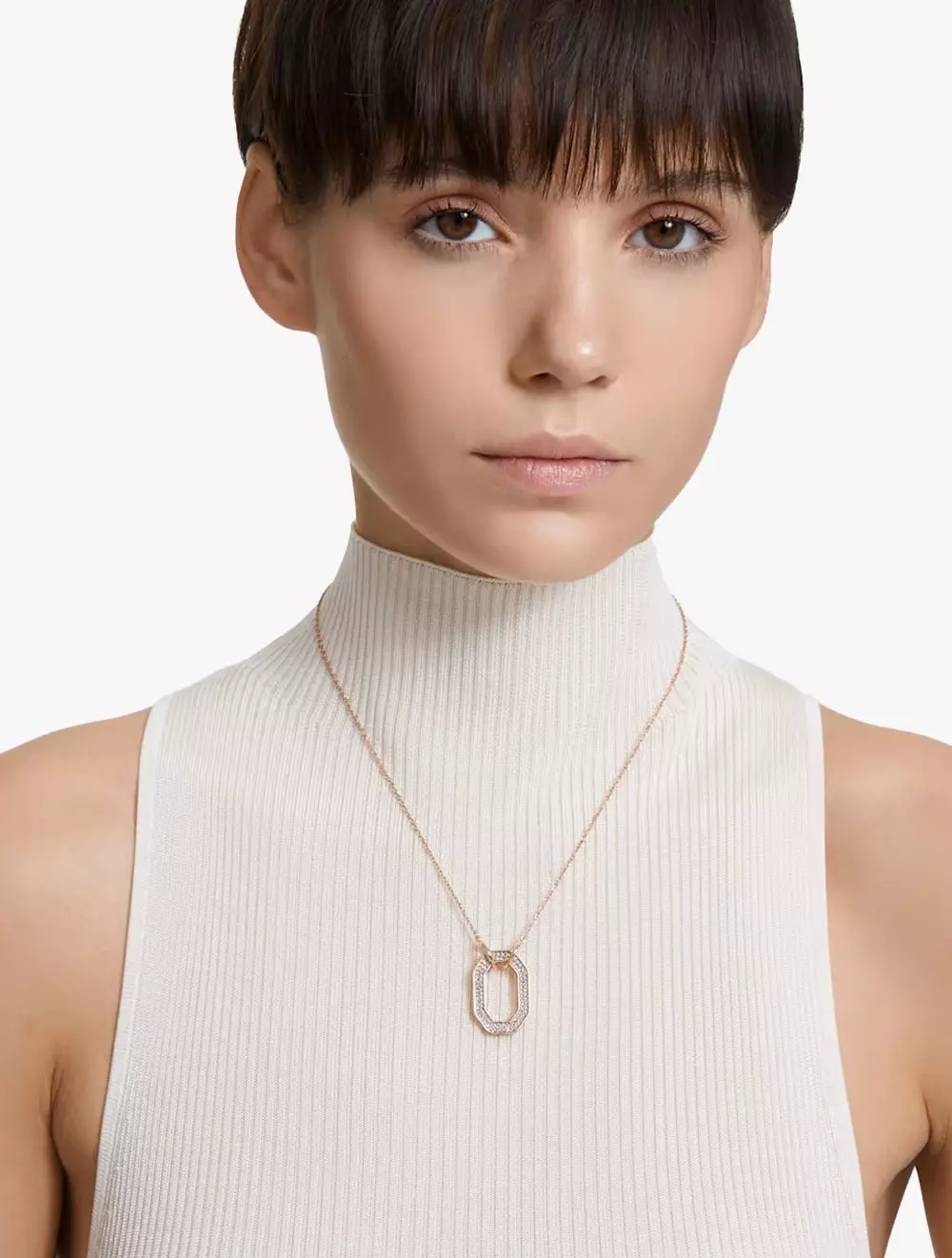 Jual Swarovski Dextera Pendant, Octagon Shape, White, Rose Gold-Tone ...