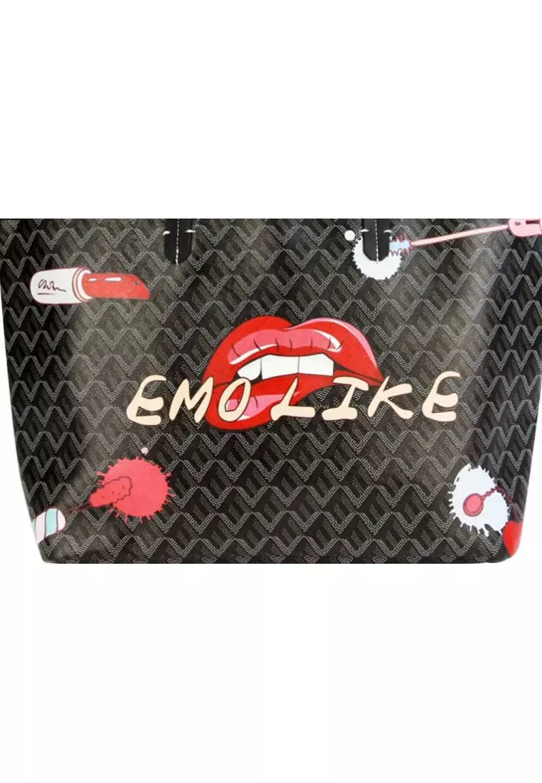 Buy EMO Korean fashion Brand‧Canine Graffiti Pattern Totebag (Large ...