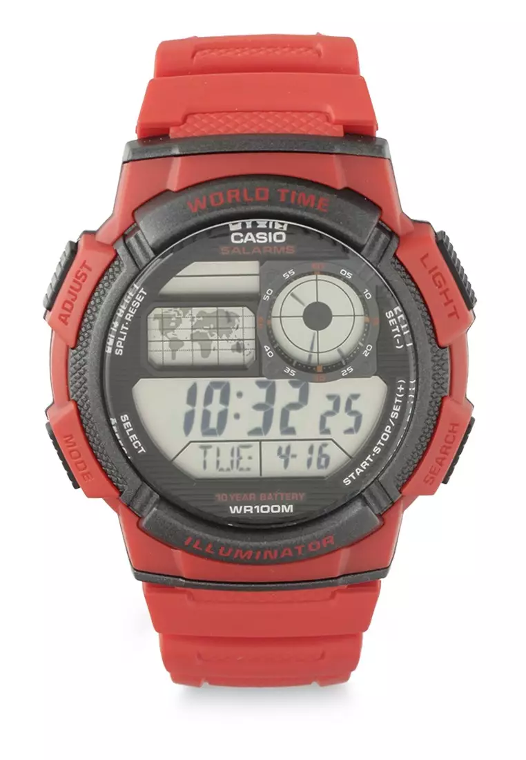 Jual Casio Casio Jam Tangan Pria - Red Black - Resin - AE-1000W-4AVDF Original 2025 | ZALORA ...