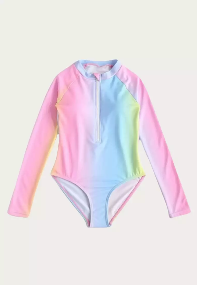 Buy Mommy Hugs Cotton Candy Zip Up Long Sleeve Rash Guard 2025 Online ...