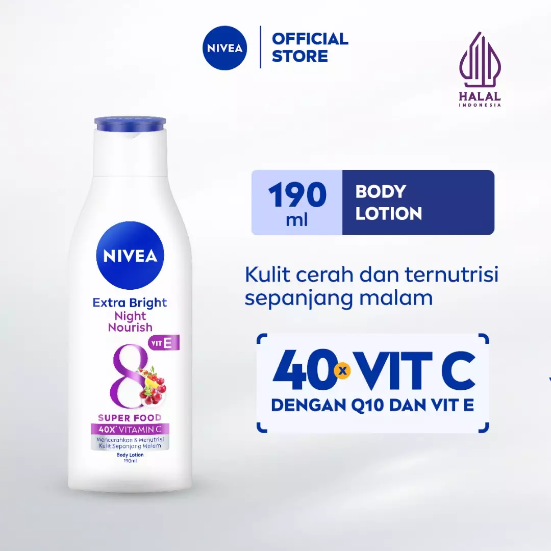 Jual Nivea NIVEA Extra Bright Night Nourish Lotion 190ml Original 2025 ...