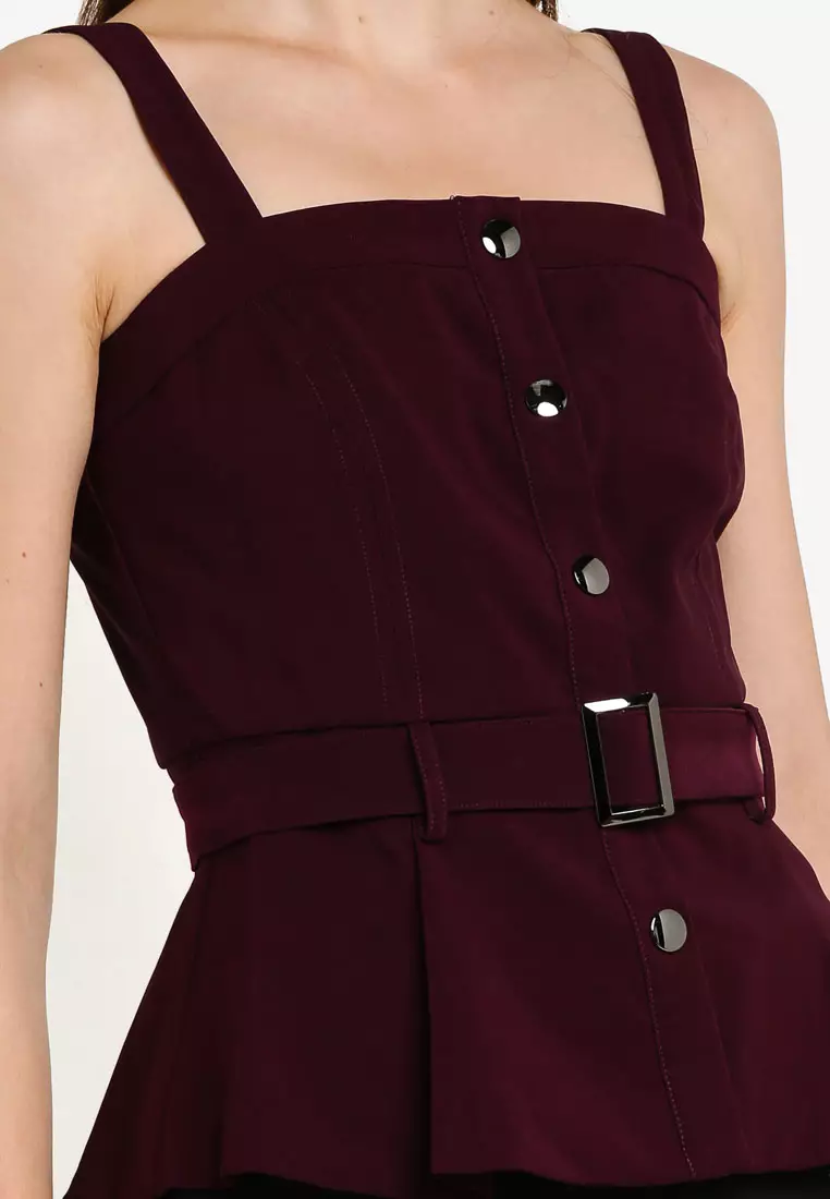 Buy Dressing Paula Strap Cady Peplum Top Online | ZALORA Malaysia