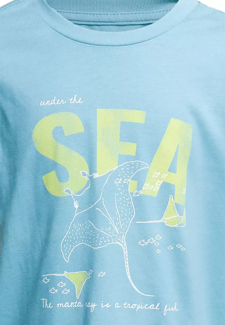 Jual Giordano Junior Sea Print Tee Original 2025 | ZALORA Indonesia