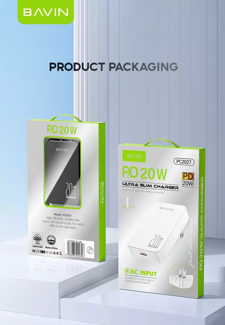 Buy BAVIN Bavin PC2027 20W Ultra Slim Mini Portable Fast Charger ...