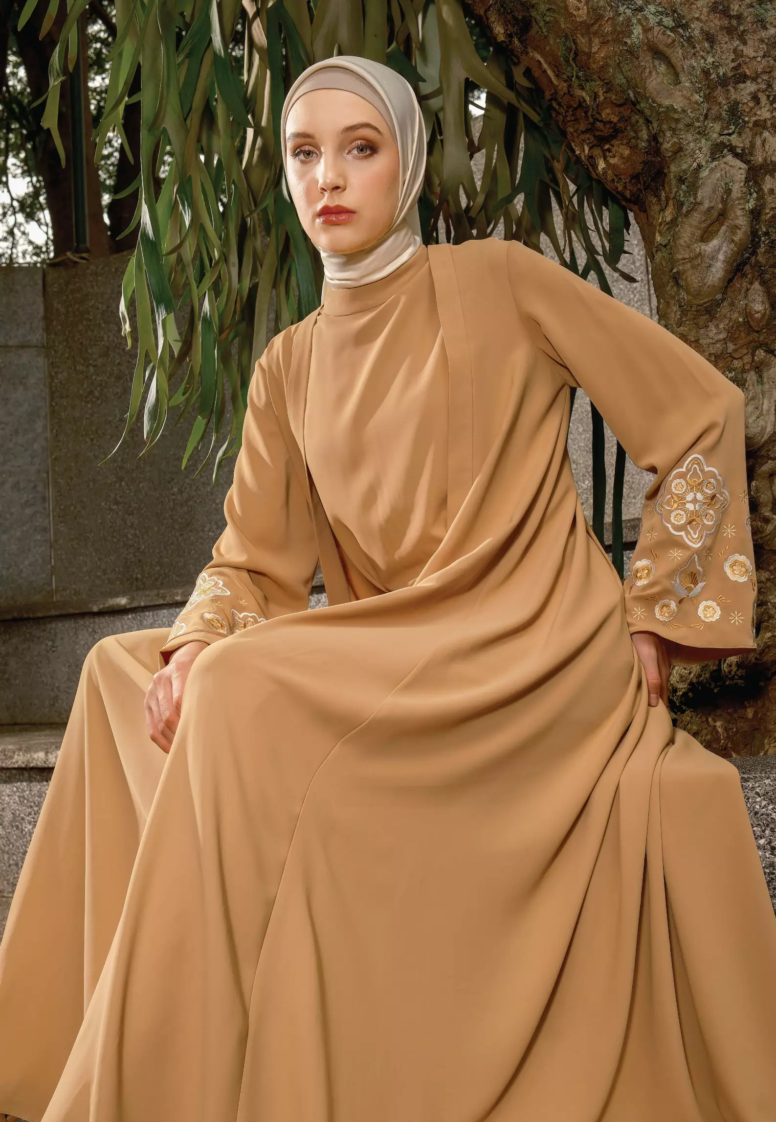 Jual SHAFIRA Bashira Dress Khaki | Gamis Panjang Wanita Muslim Wanita ...