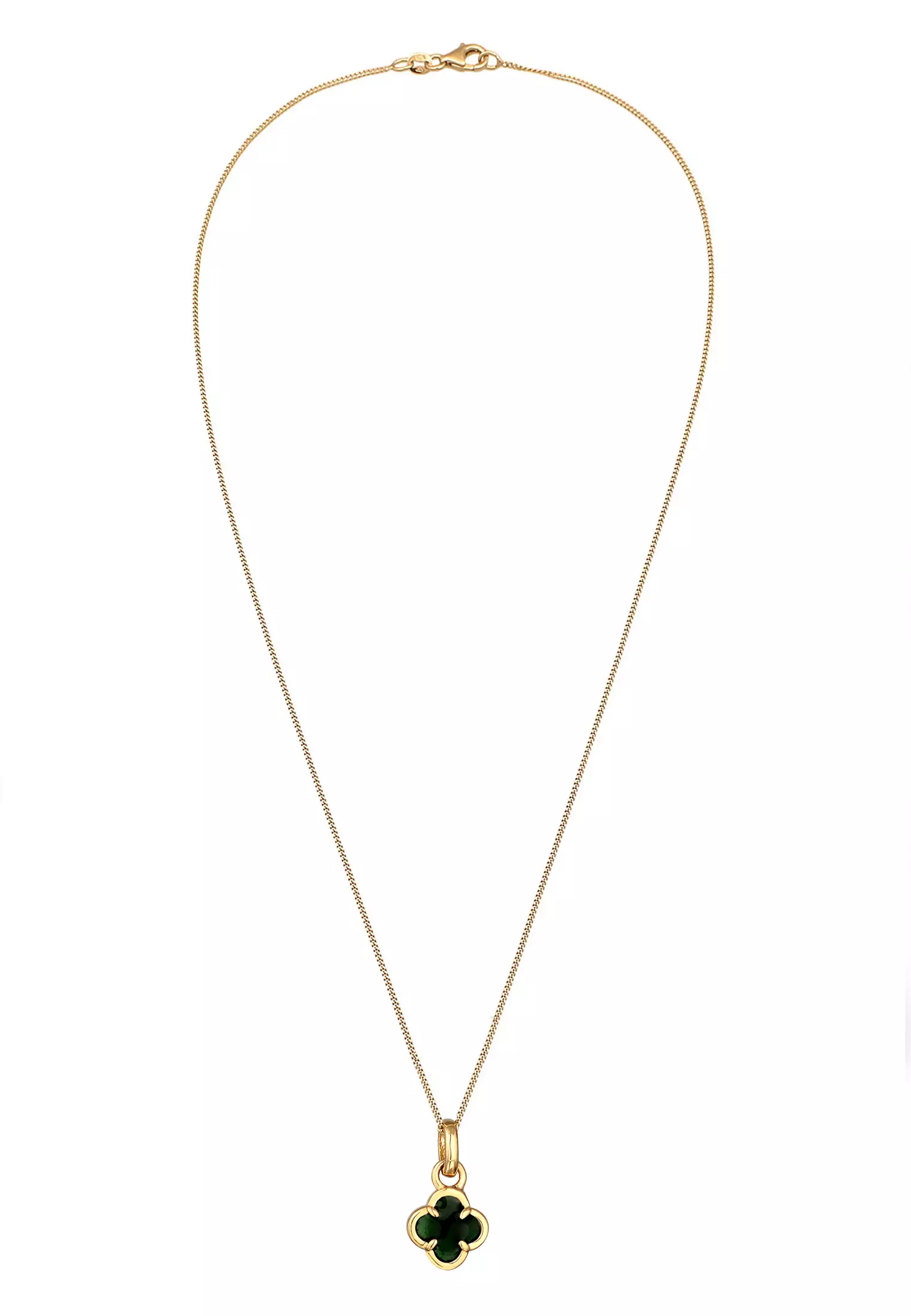 Buy ELLI GERMANY Green Enamel Cloverleaf Pendant Necklace – Gold-Plated ...