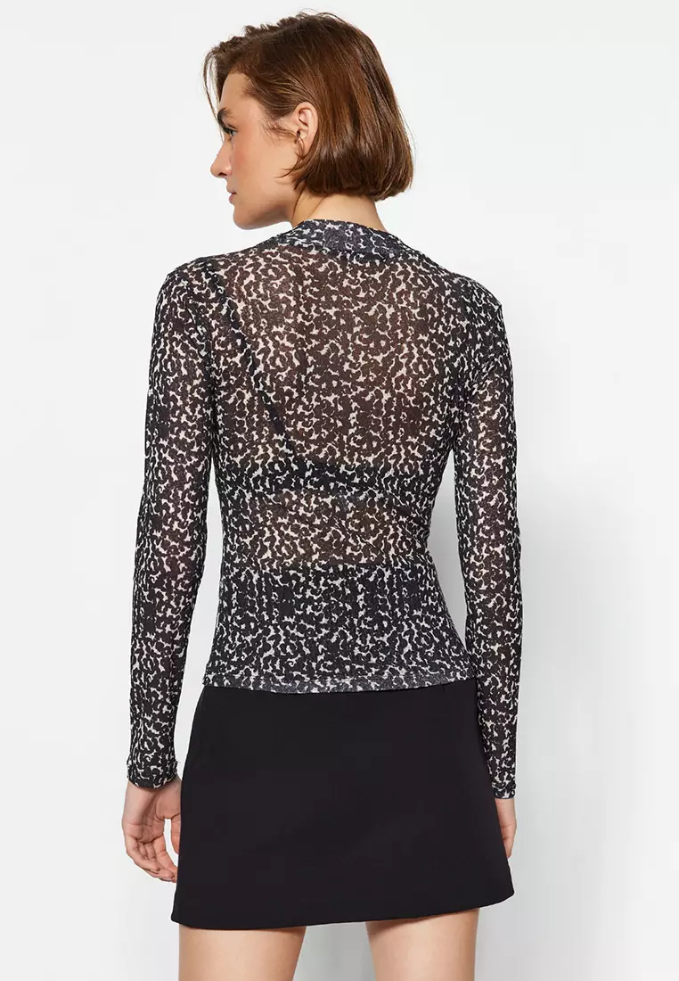 Buy Trendyol Print Sheer Top 2025 Online | ZALORA Philippines