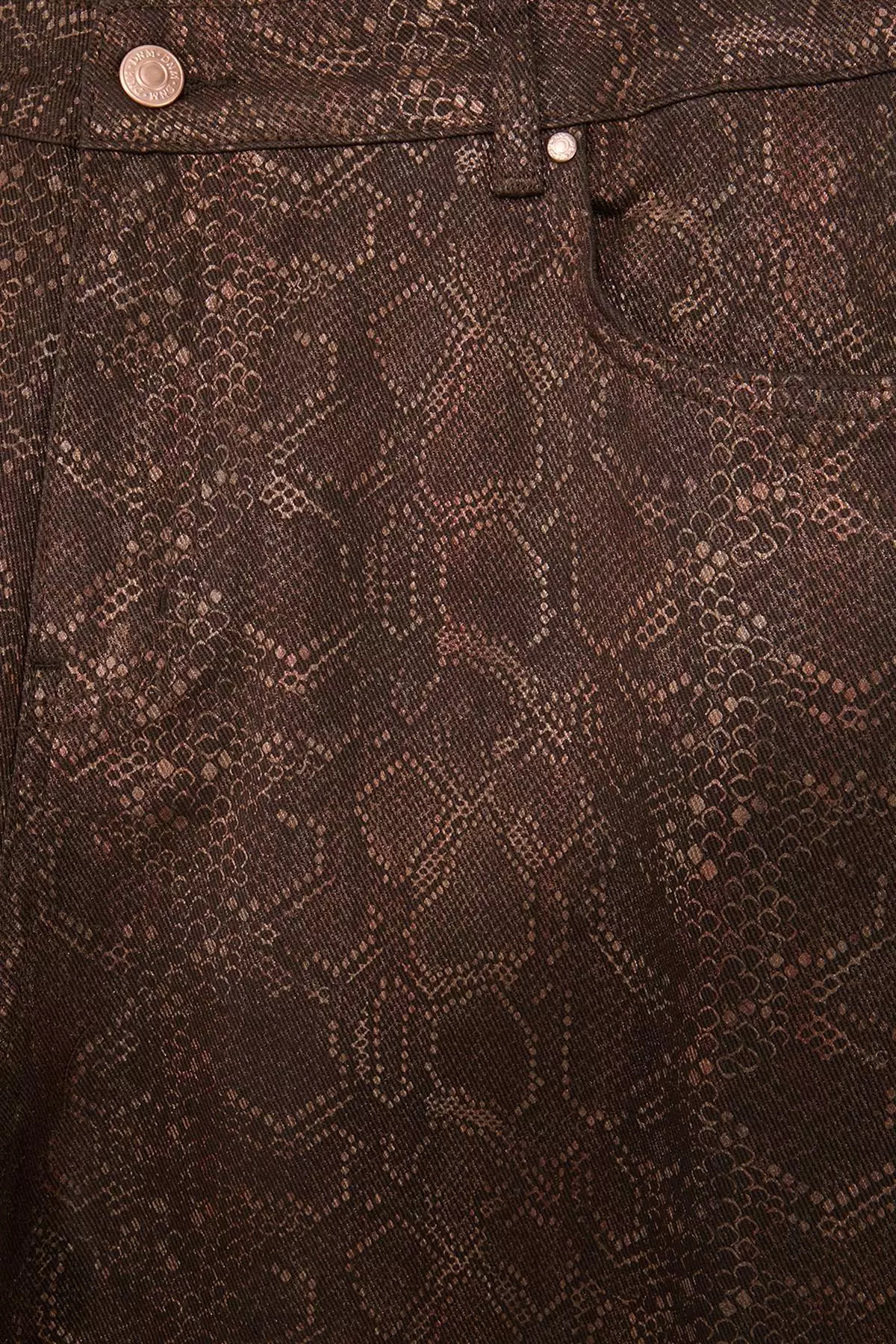 Buy Trendyol Brown Snake Pattern High Waist 100% Cotton Non-Stretch ...