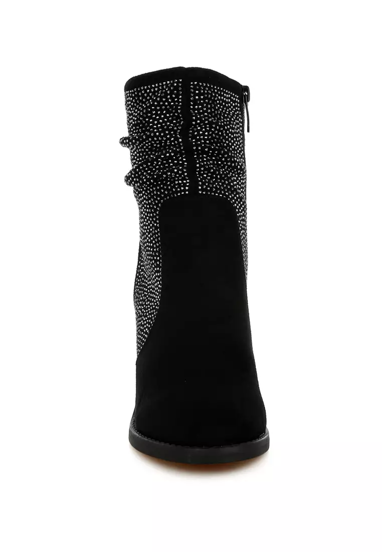 Jual London Rag Sepatu Bot Pendek Berhias Berlian Imitasi Warna Hitam ...