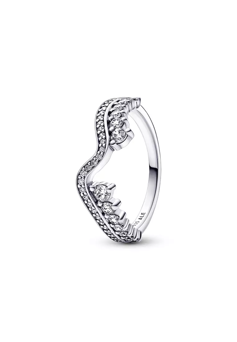 Buy PANDORA Pandora Sparkling Asymmetric Wave Ring Online | ZALORA Malaysia