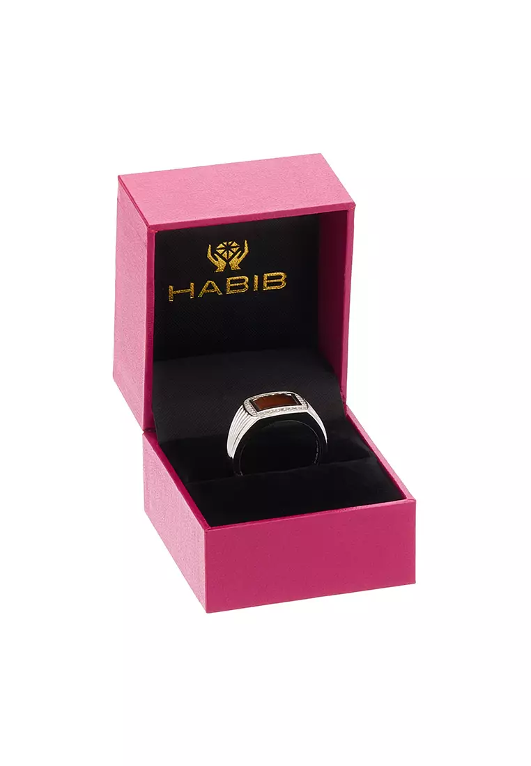 Buy HABIB HABIB Fancy Tiger Eyes and Diamond Men's Ring in 925 Silver ...