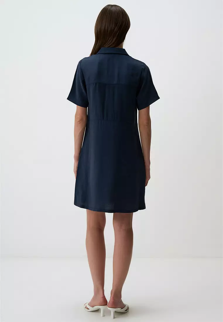 Jimmy Key Jimmy Key Navy Blue Polo Collar Short Sleeve Mini Dress 2024 ...