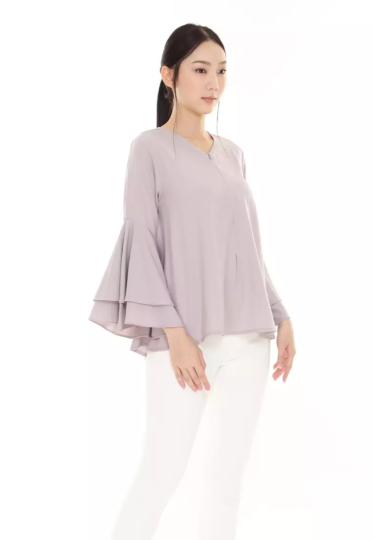 Buy Rina Nichie Basic Rena Top in Silver Grey Online | ZALORA Malaysia