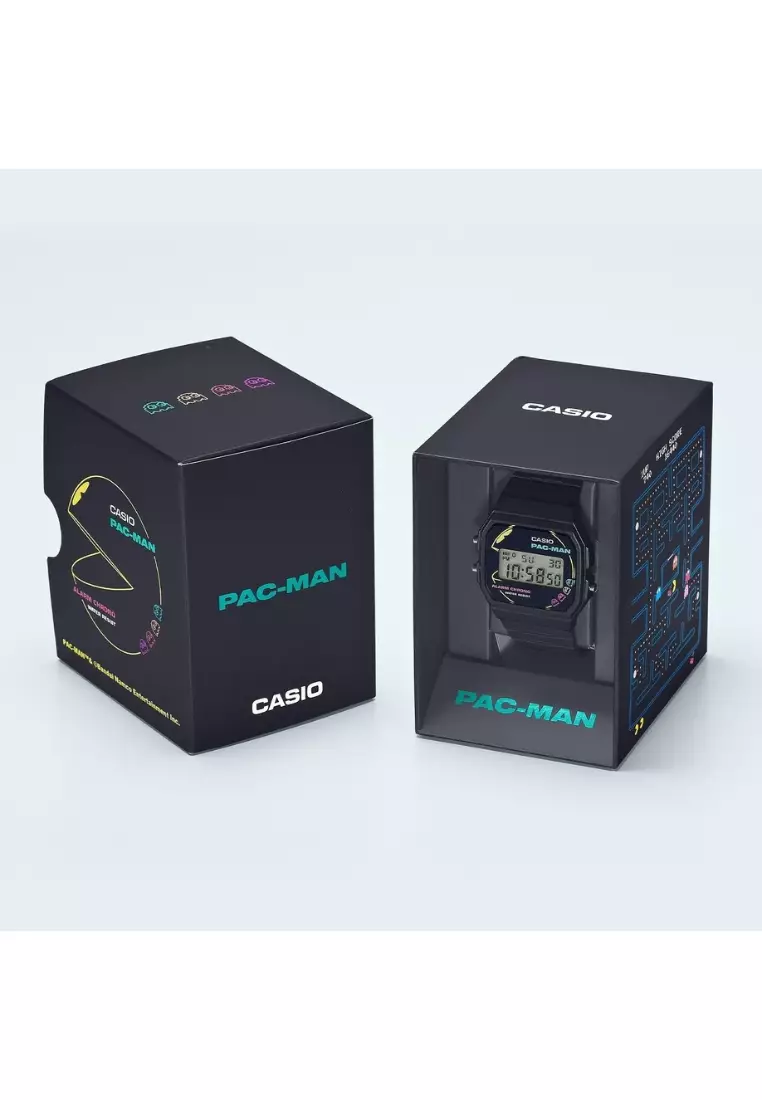 Buy CASIO CASIO PAC-MAN COLLAB MODEL DIGITAL BLACK RESIN WATCH F-91WPC ...