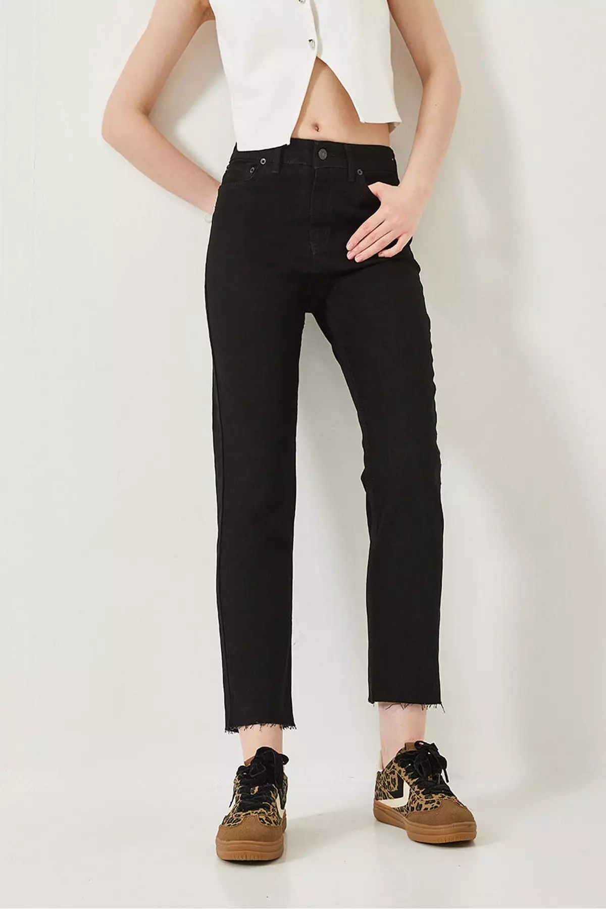 Buy Bianco Lucci Women's Cut-Out Mom Pants 5233 60261290 Online ...