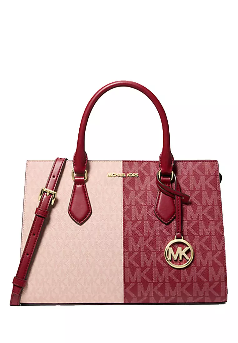 Buy Michael Kors Sheila Medium Two-Tone Metallic Signature Logo Satchel ...