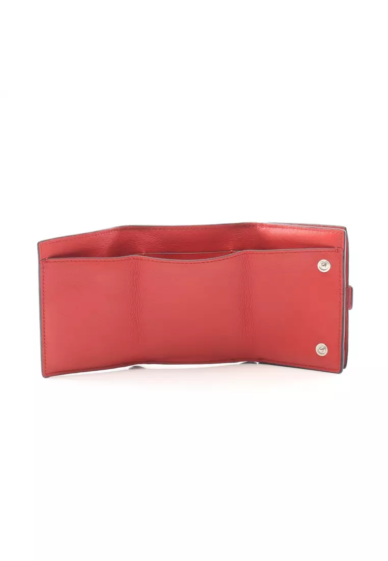Buy LOEWE Pre-Loved LOEWE Trifold wallet trifold wallet leather Coral ...