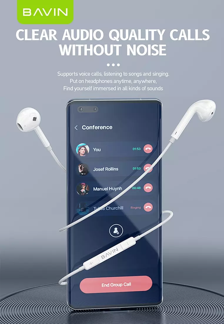 Buy BAVIN HX833 Audio Bass Sound High Quality HIFI Earphone For iPhone ...