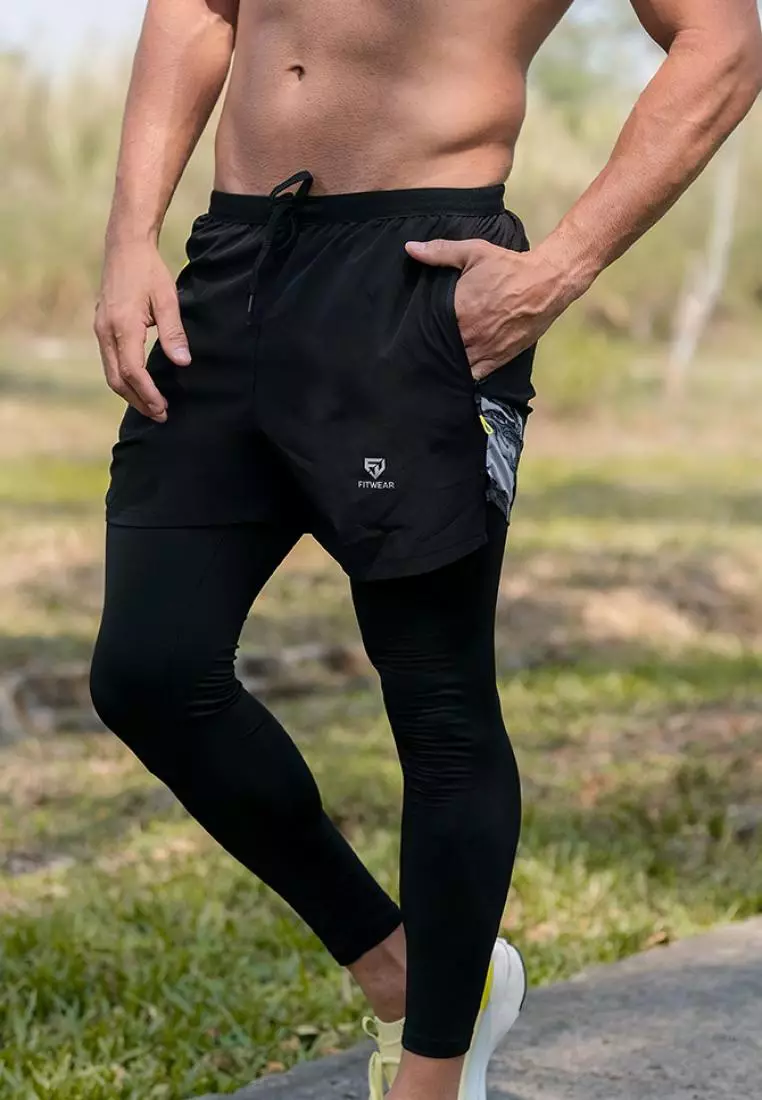Jual FITWEAR Fitwear - Celana Lari + Legging Pria WILLIAM MARBLE SHORT ...