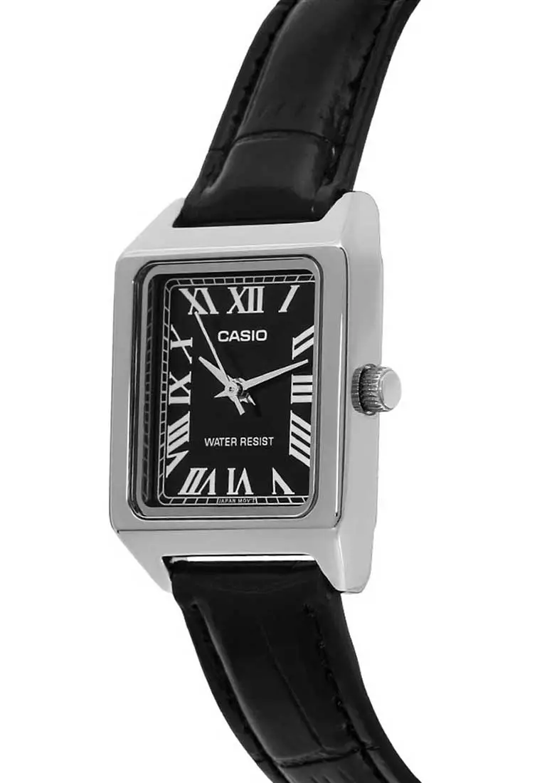 Jual Casio Casio Jam Tangan Wanita - Black Silver - Leather Strap - LTP ...