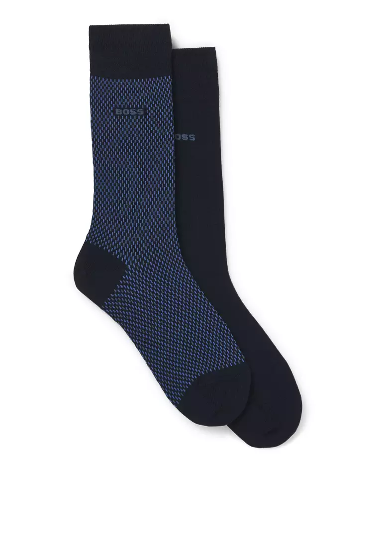 Buy BOSS Regular Length Logo Crew Socks 2 Pack - BOSS Mainline Online ...