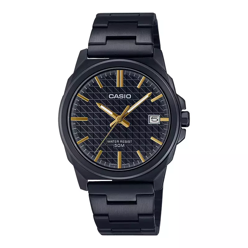 Jual CASIO [RAMADHAN SALE] Jam Tangan Pria Casio General MTP-E720B-1AVDF Grid Pattern Black Dial ...