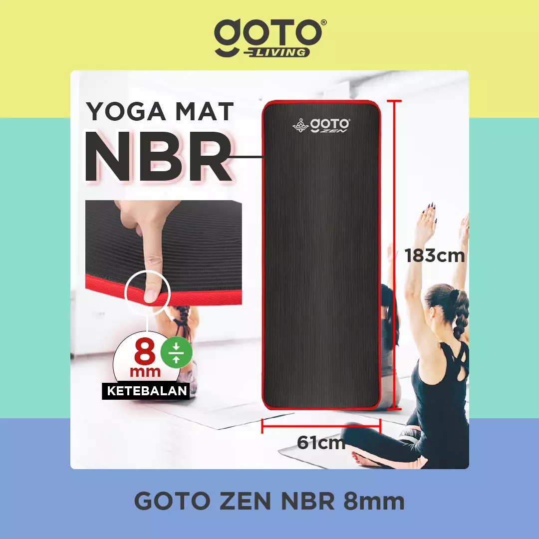 Jual Goto Living Zen NBR Yoga Mat 8mm Matras Olahraga Poundfit Anti ...