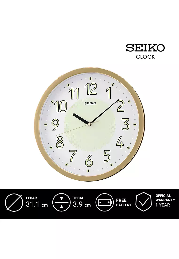 Jual Seiko SEIKO Analog Gold Color White Dial Wall Clock - QXA473G ...