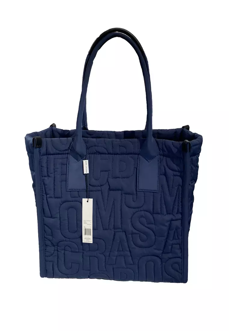 Buy Marc Jacobs Large Quilted Logo Nylon Tote Azure Blue 4S4HTT008H02 ...