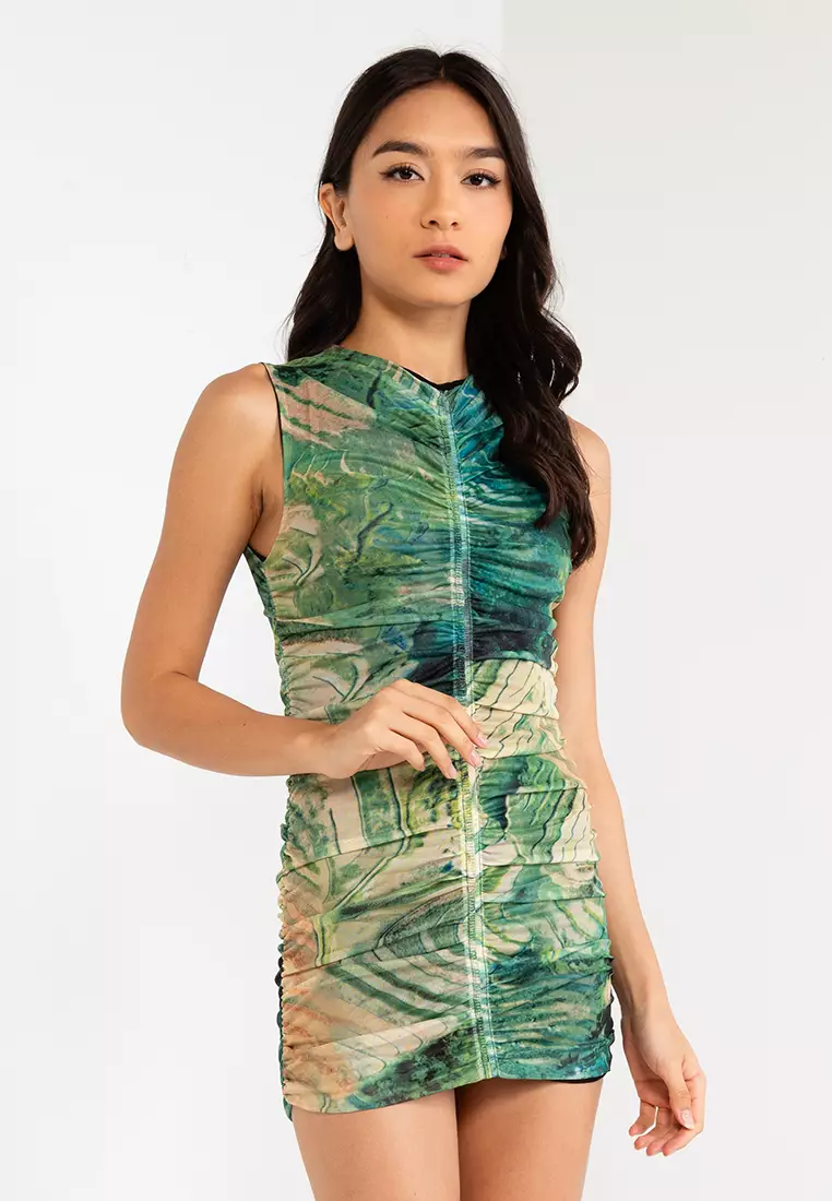 Buy KNUE Mini Printed Tulle Dress Online | ZALORA Malaysia