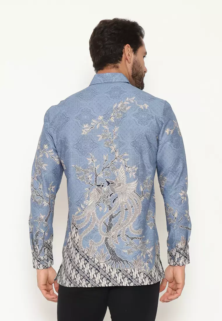 Jual Maginot MAGINOT ASANA BLUE Batik Pria Slim Fit Lengan Panjang ...