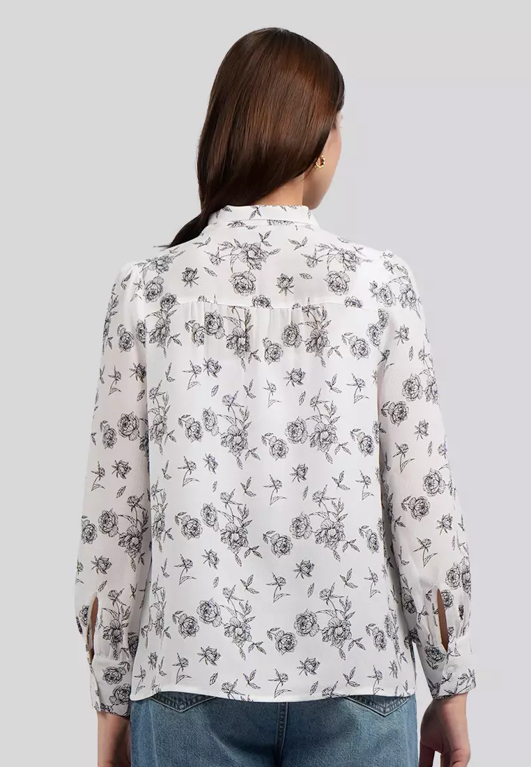 Jual Executive Tie Neck Printed Blouse Original 2025 | ZALORA Indonesia