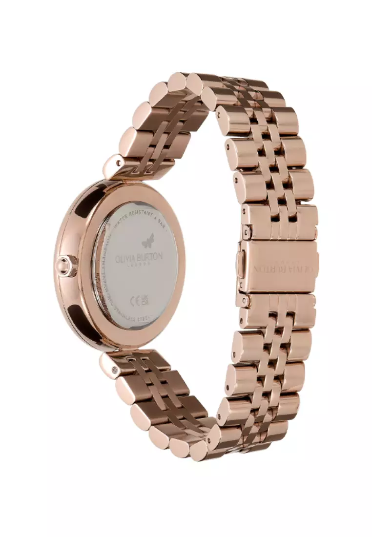 Jual Olivia Burton Olivia Burton Dogwood T-Bar Silver White Floral Dial ...