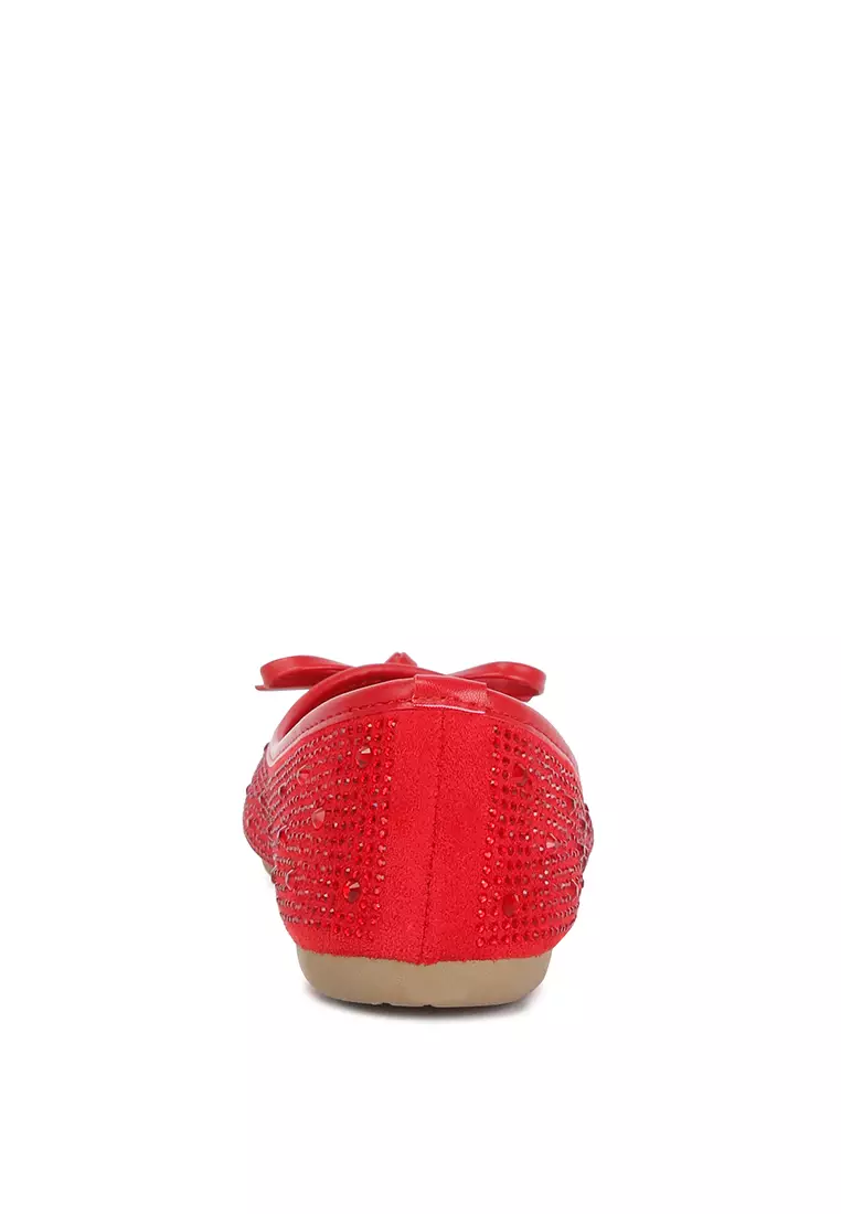 Buy London Rag Red Rhinestones Embellished Ballet Flats 2025 Online ...