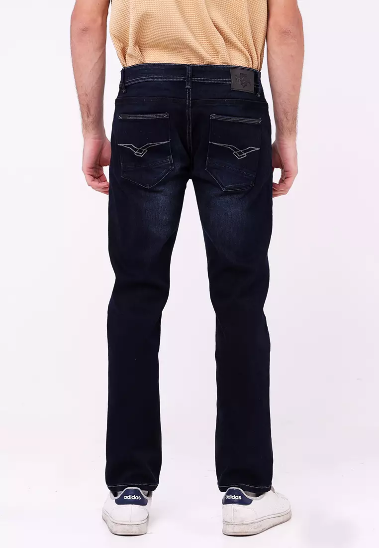 Buy Freego Mens Denim Long Slim Tapered Fit Stretch Jeans 2025 Online ...