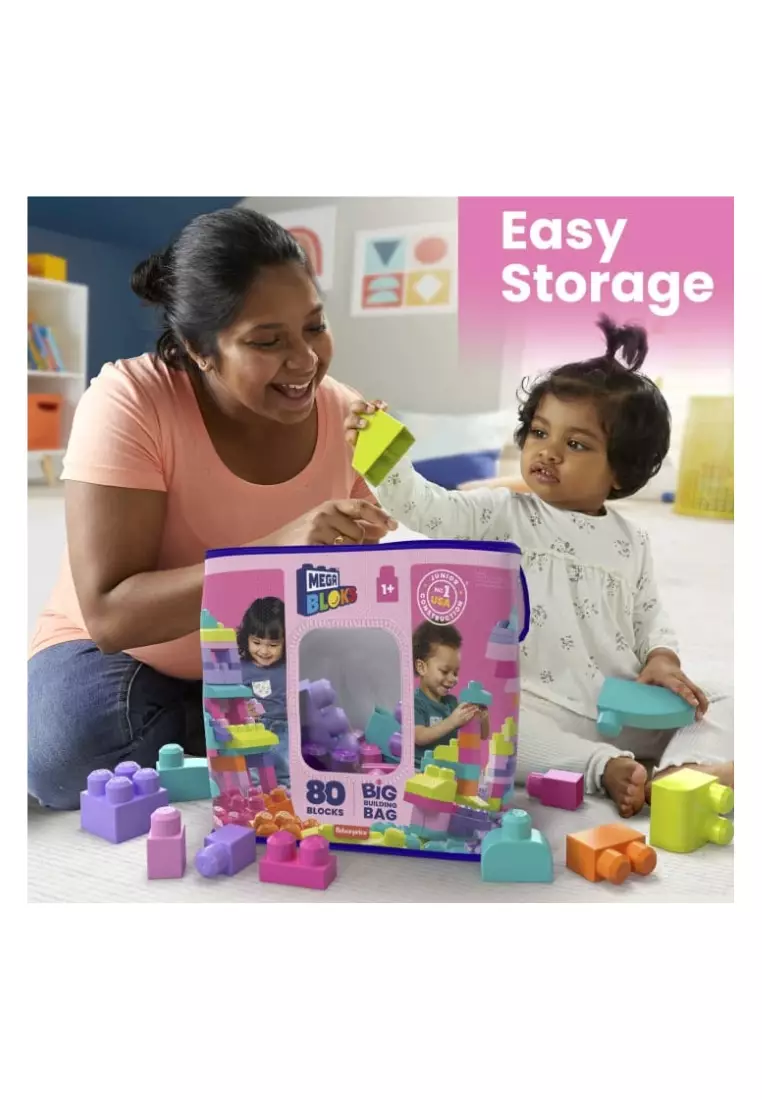 Buy Megabloks Mega Bloks 80-piece Big Building Bag Blocks For Toddlers ...