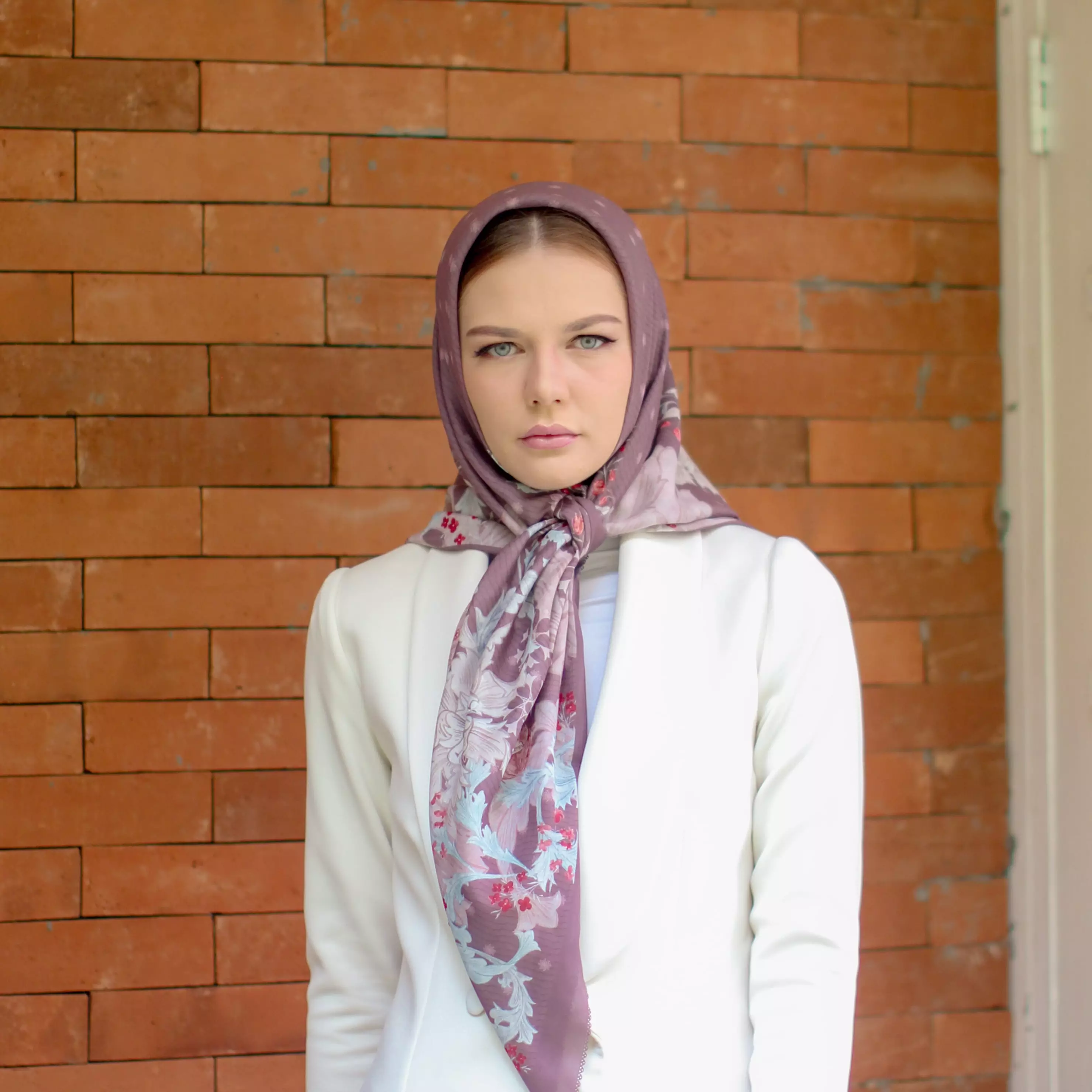 Jual Saiqa Signature Saiqa Signature Turquoise Scarf Mauve - Hijab Segi ...