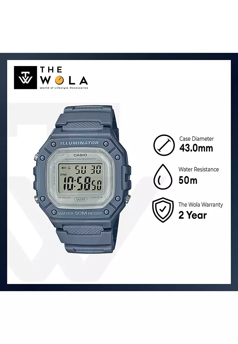 網上選購 Casio Men's Digital Watch W-218HC-2AV Blue Resin Band Watch for ...
