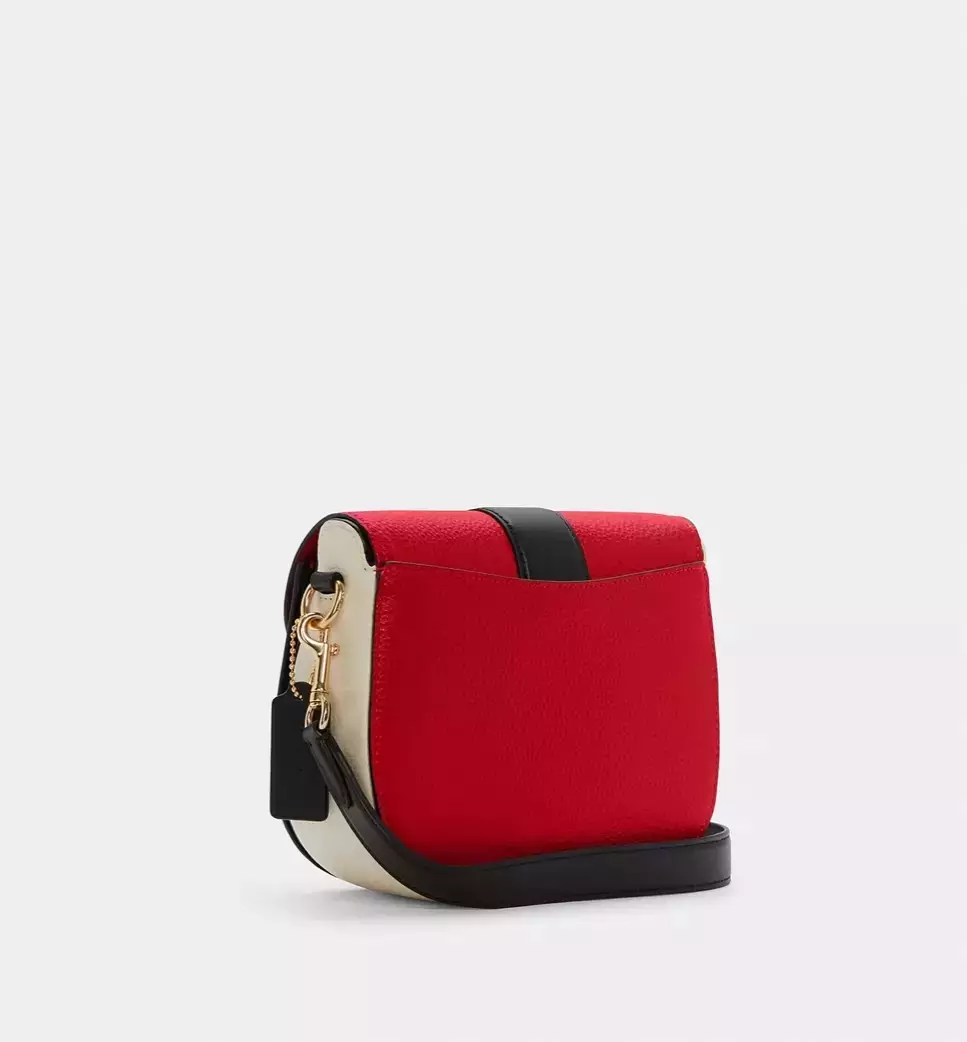 Jual Coach Coach Georgie Saddle Bag In Colorblock Bright Poppy Multi ...