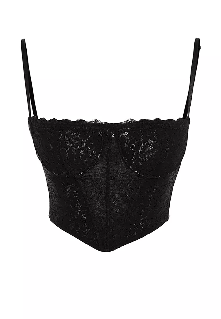 Buy Trendyol Lace Crop Top 2024 Online Zalora