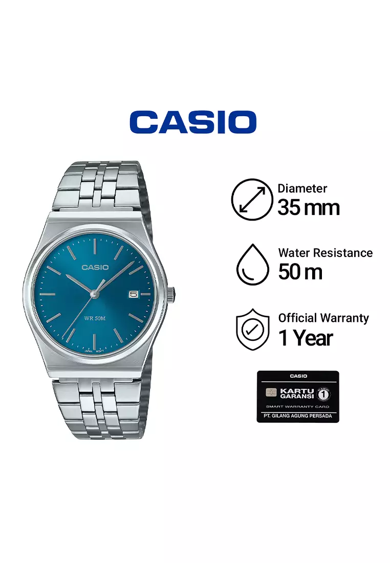 Jual CASIO Casio - Jam Tangan Analog Wanita - Silver Blue - Stainless ...