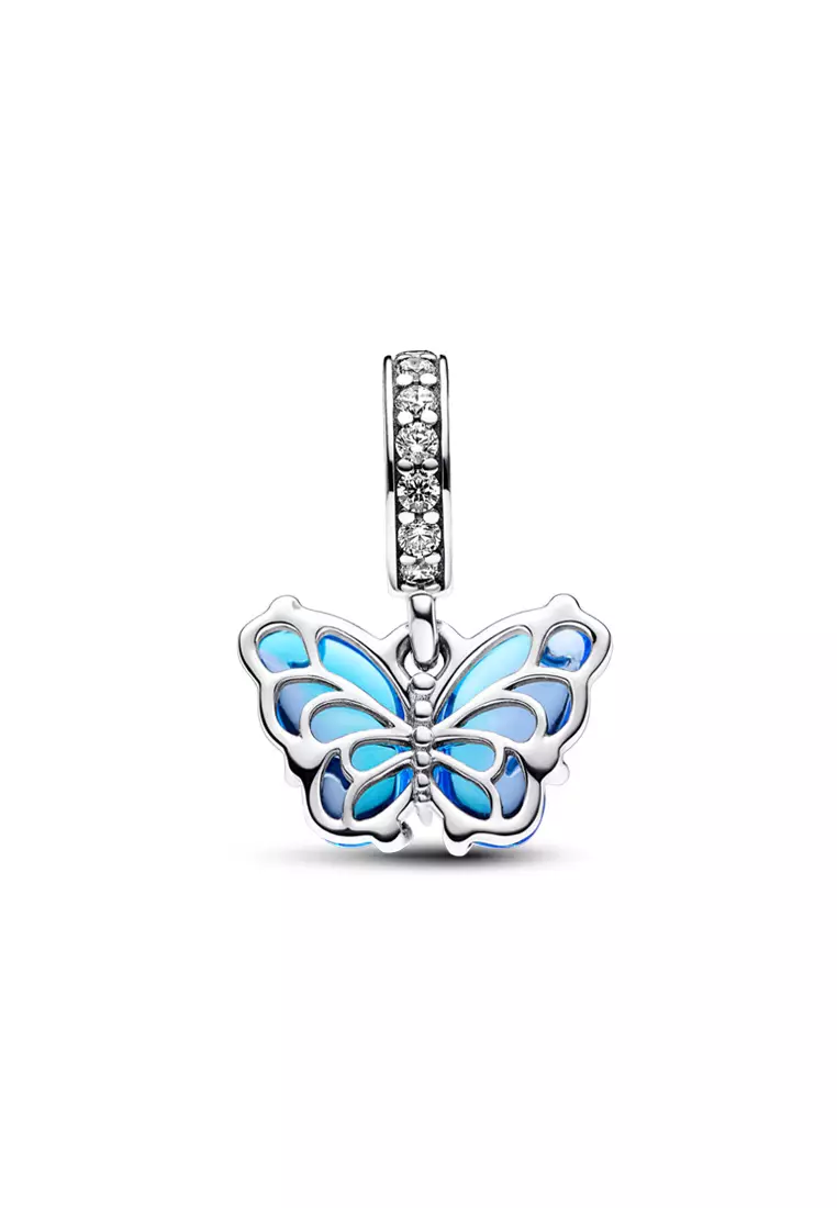 Buy PANDORA Pandora Blue Murano Glass Butterfly Dangle Charm Online ...