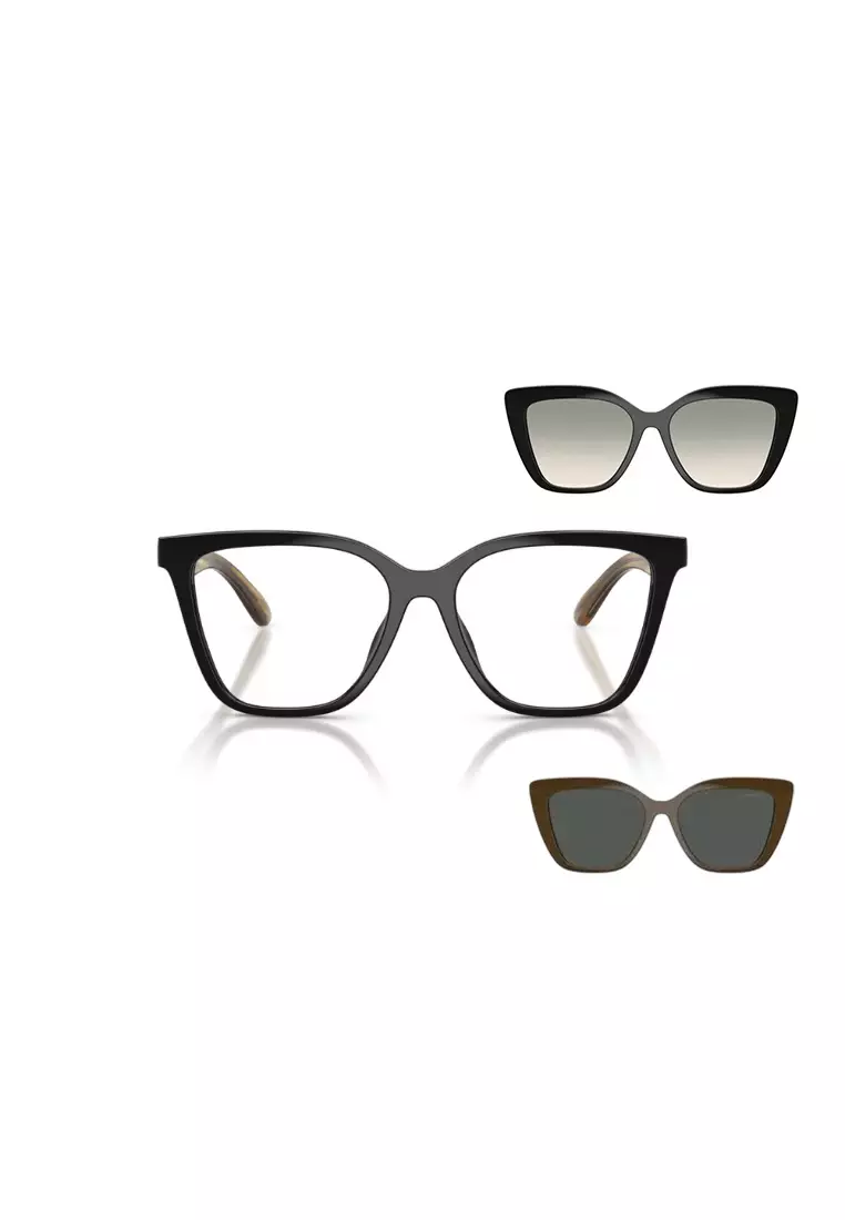Buy Emporio Armani Women Cat Eye Frame Black Clip On Sunglasses, Blue ...