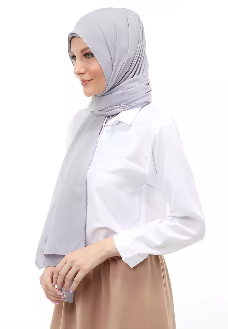 Jual Evernoon Cindy Hijab Pashmina Panjang Wanita Motif Polos Relaxed Fit - Abu Original 2025 ...