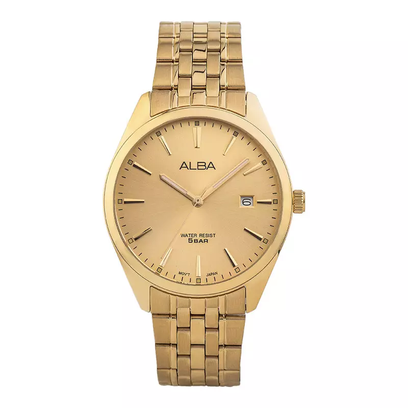 Jual Alba [CLEARANCE MAR] Jam Tangan Pria Alba AS9R02X1 Gold Dial Gold ...