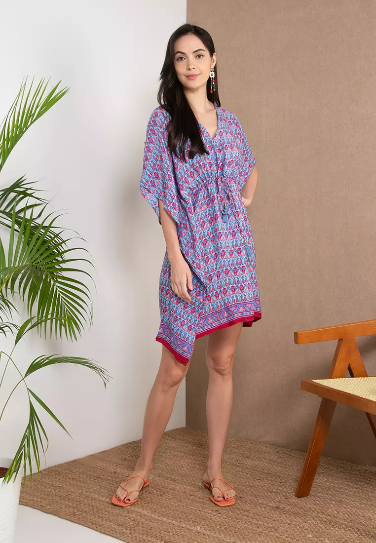 Buy Raja Rani Lifestyle V Neck Mini Kaftan Dress 2025 Online | ZALORA