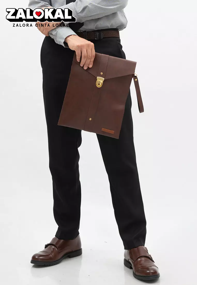 Jual House of Cuff Houseofcuff Clutch Pria Tas Tangan Unisex Cokelat ...