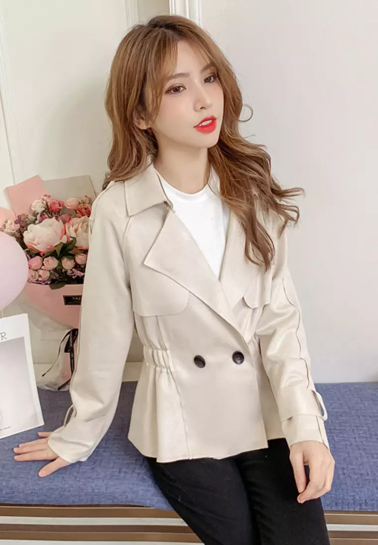 Buy Halo Slim Suede Short Coat Jacket 2025 Online | ZALORA Philippines