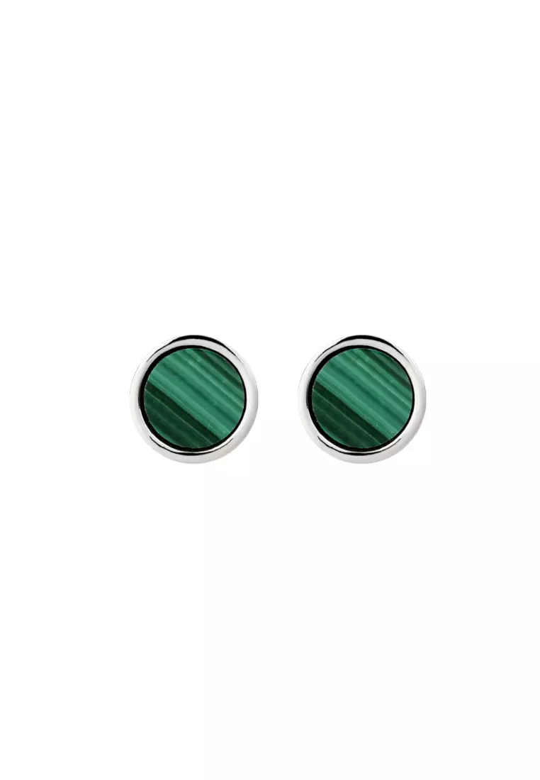 Buy Kuzzoi Men's Silver Malachite Stud Earring 2026 Online | ZALORA